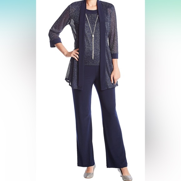 R&M Richards | Pants & Jumpsuits | Rm Richards Womens Two Piece Metalic ...